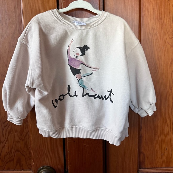 Zara | Shirts & Tops | Zara Baby Ballerina Oversized Sweatshirt 218 ...
